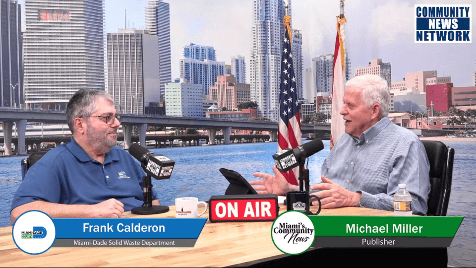 Michael Miller talks with Frank Calderon of Miami Dade Solid Waste ...
